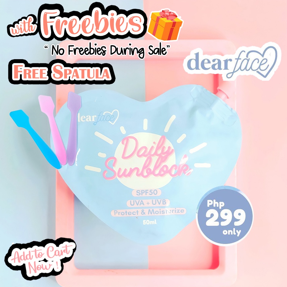 Dear Face Daily Sunblock Pouch with resealable cap (50g) + FREEBIES by ...