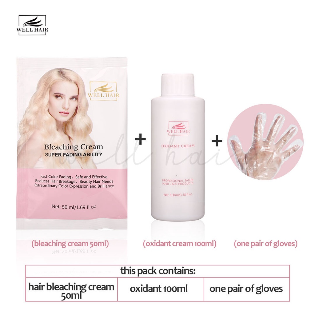 2 in 1 Fast Color Fading Hair Bleaching Cream Set 50ml Free with ...