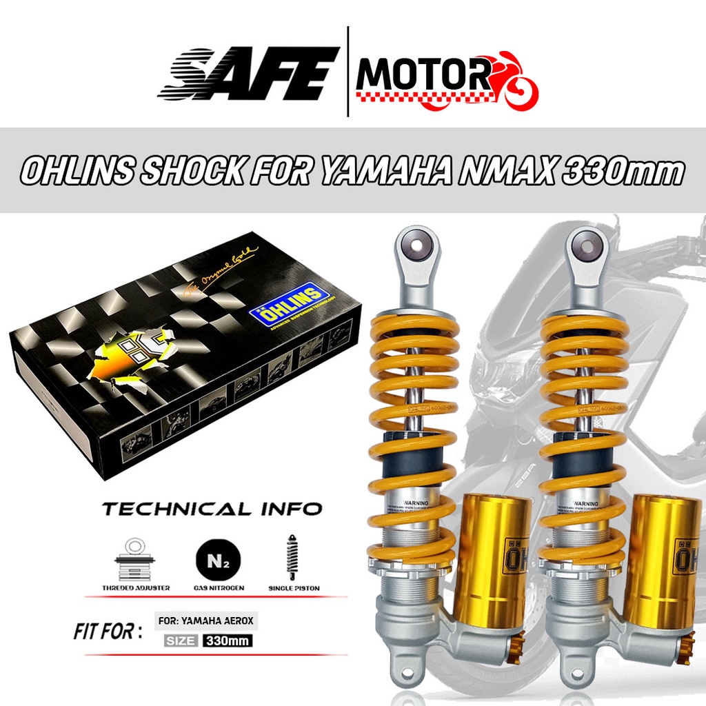 Ohlins Rear Shock Gas Absorber 330mm For Nmax v1 v2/Aerox V1 V2 with ...