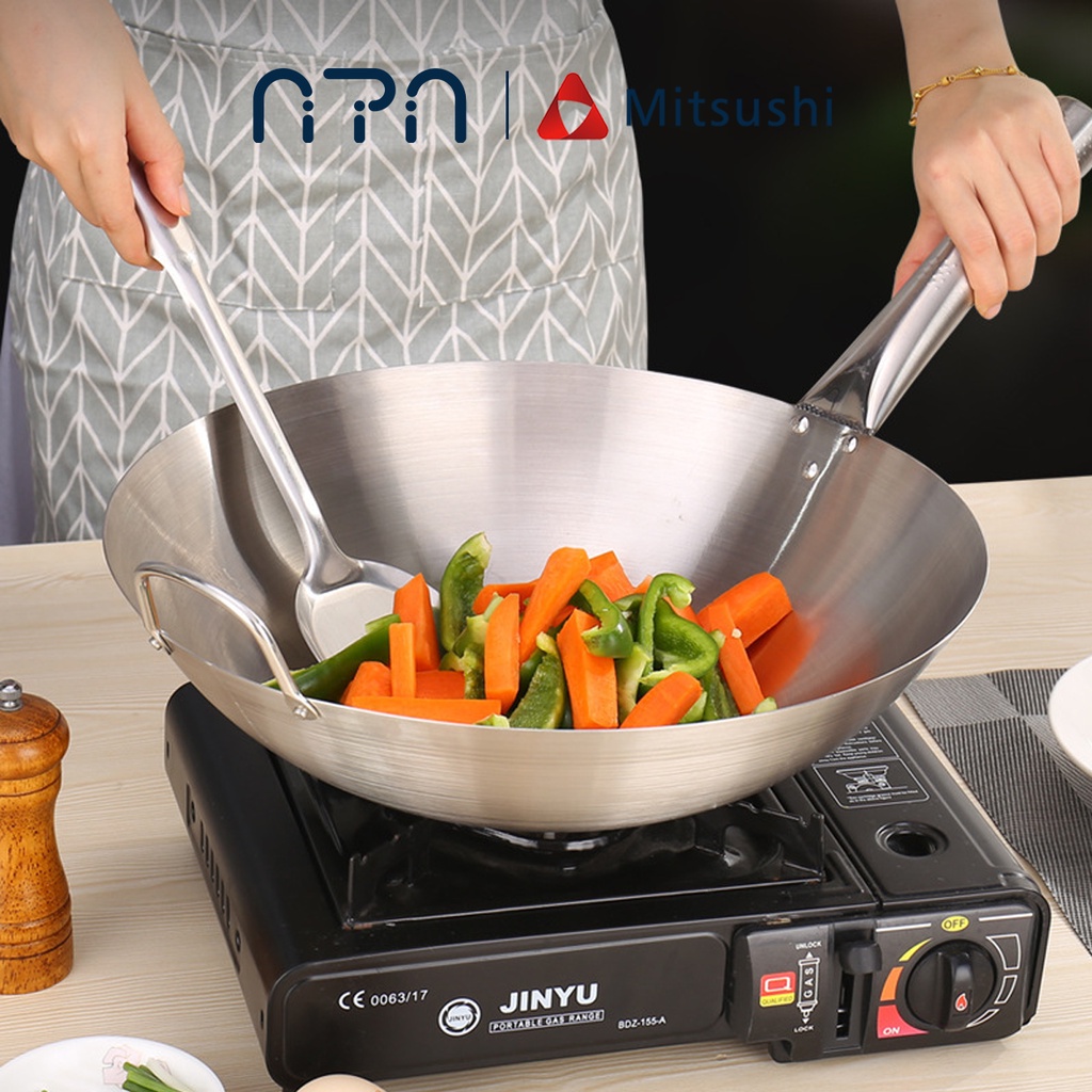 Nipiin By Mitsushi Non Stick Pan Kawali Stainless Wok Pan Non Stick ...