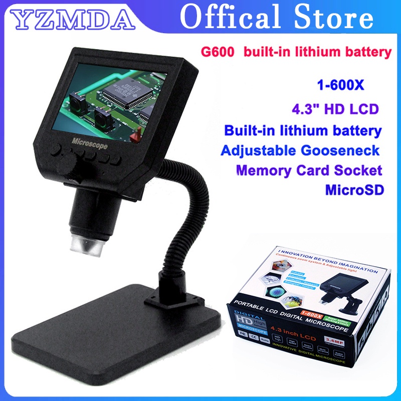 Digital Microscope Electron Microscope Zoom 1-600X Continuous ...