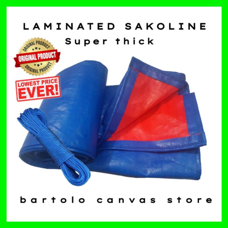 6ft x 8ft SUPER LAMINATED SACKOLIN TRAPAL LONA TARPAULIN FREE ROPE ...