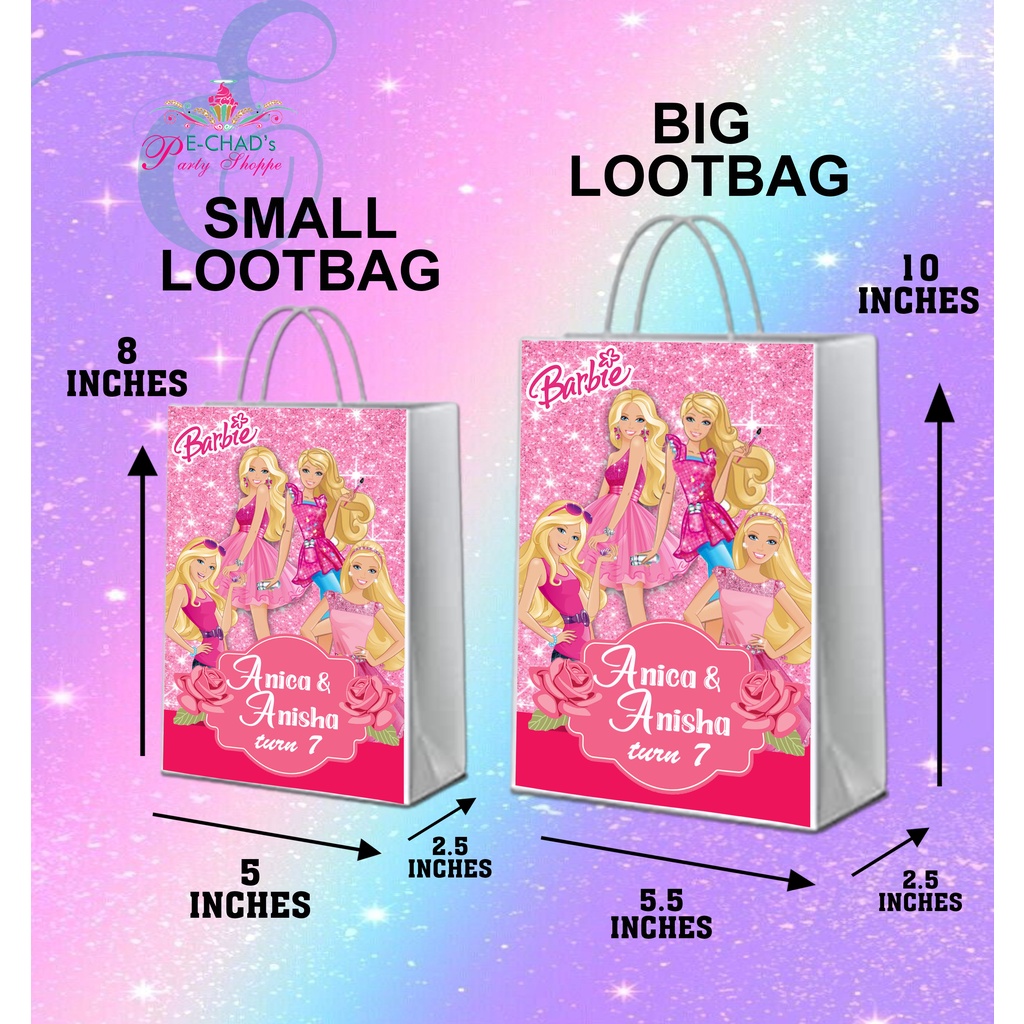 Barbie Characters lootbag / paper bag (10pcs.) | Shopee Philippines