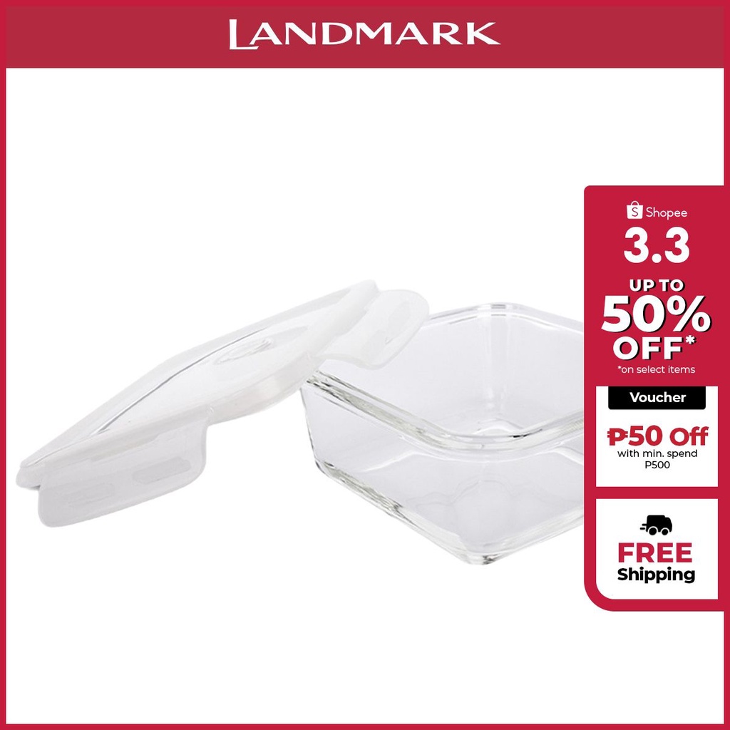 Edge Houseware Dia Glass Square Food Keeper 570ml - Clear | Shopee ...