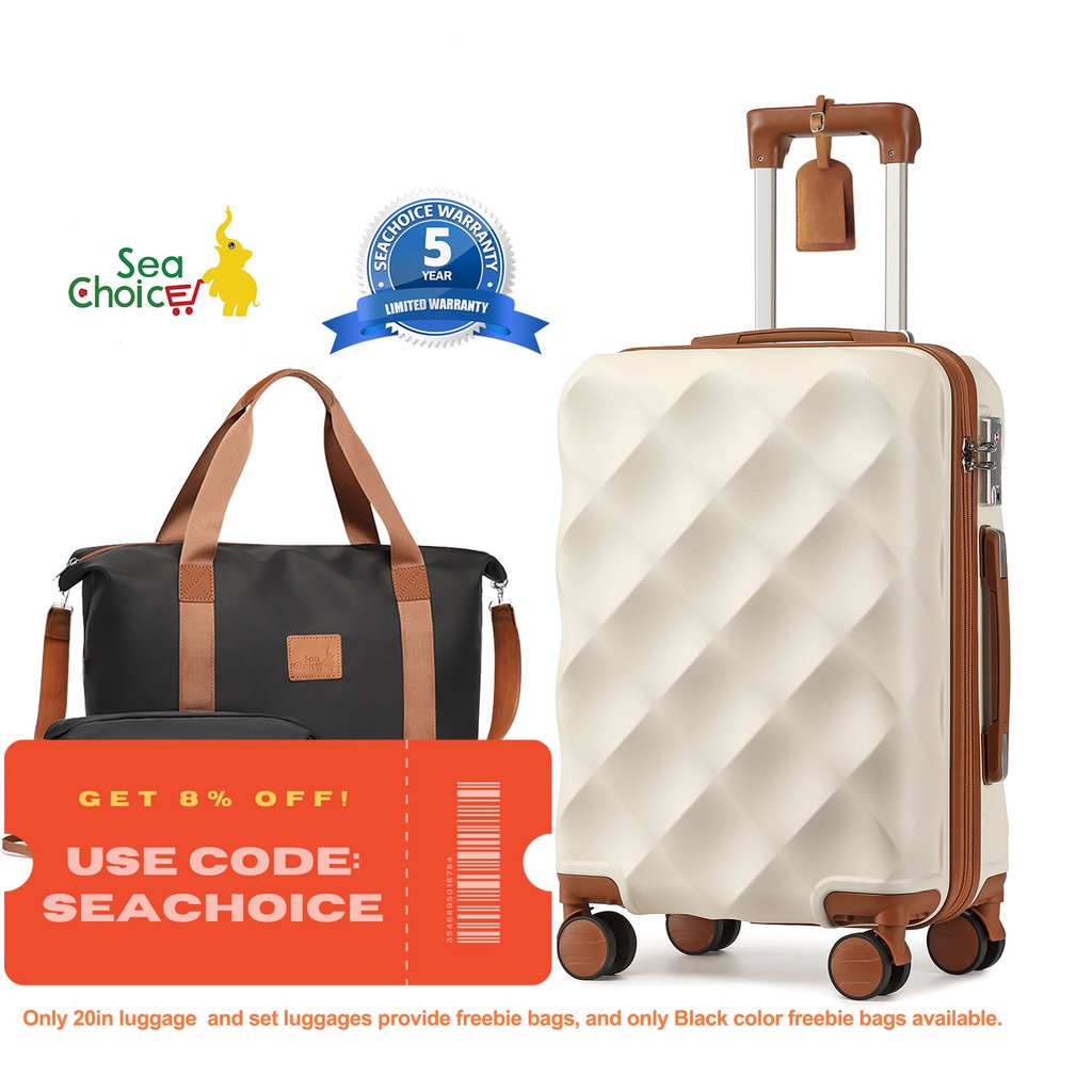 SeaChoice 20'' ABS Hand Carry Cabin Luggage Trolley 2tone Color TSA ...