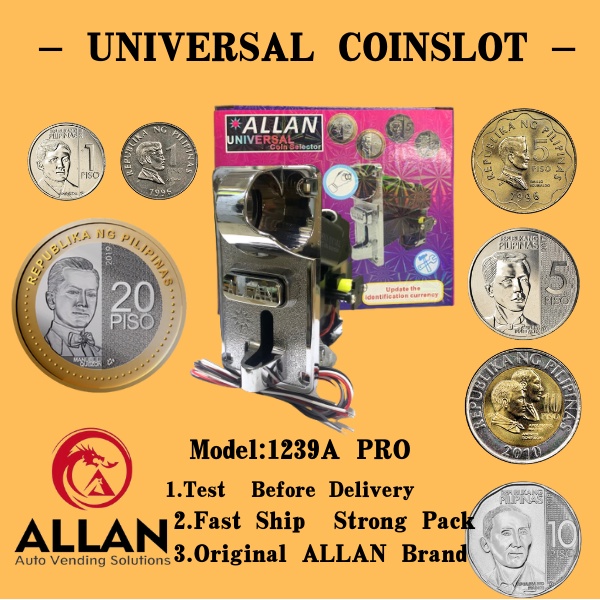 Allan Universal Coinslot/Coin slot New (1239&1239A) Anti Coin Hooking ...