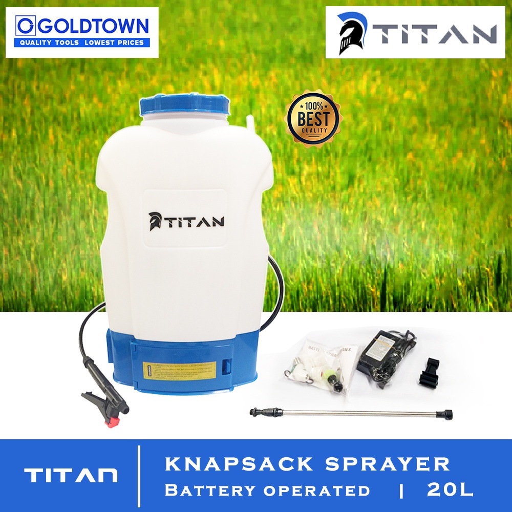 TITAN Knapsack Sprayer 20L Battery Operated - Original Gardening Tools ...