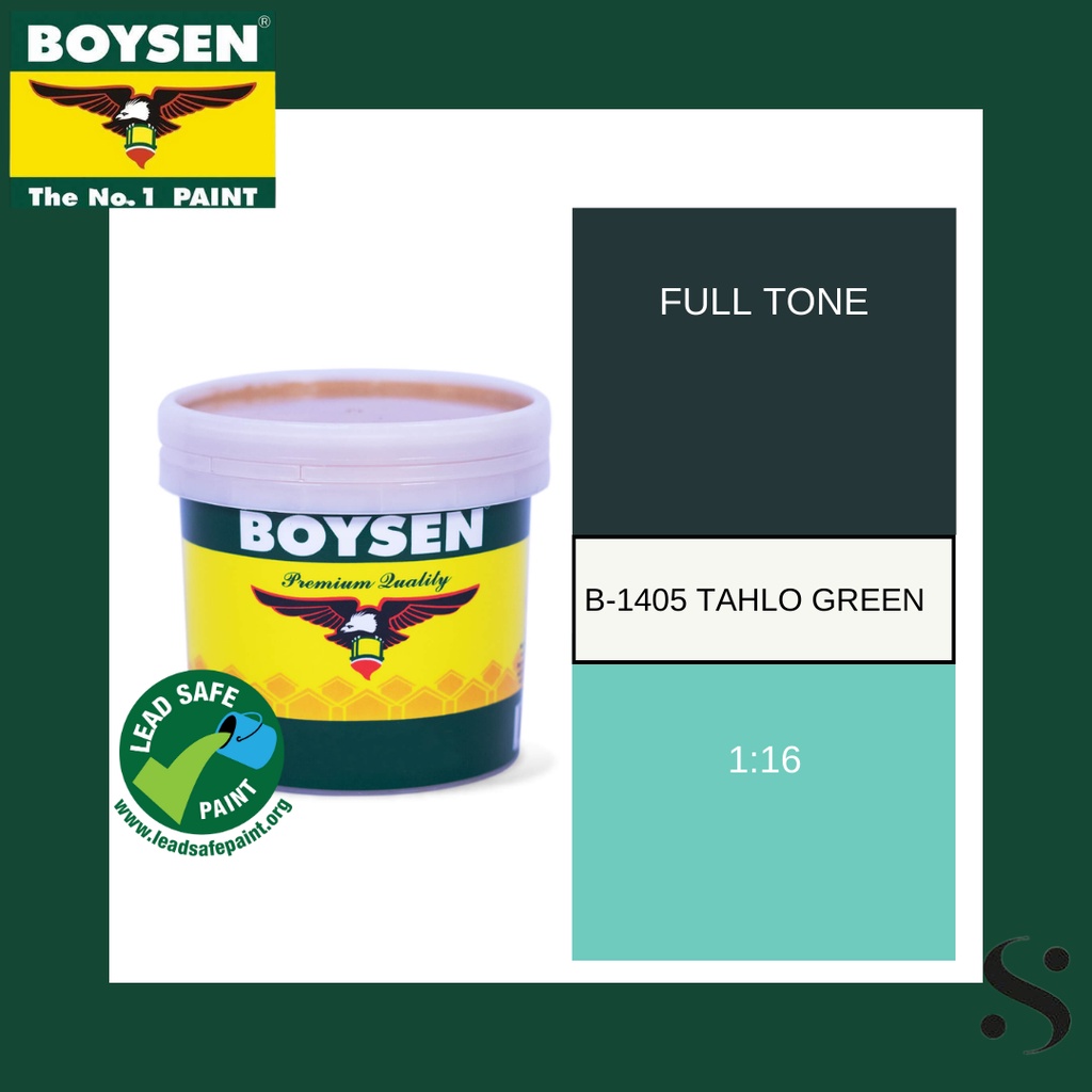 Boysen Latex Color Thalo Green B1405 1/4L (Exterior Paint Water Based ...