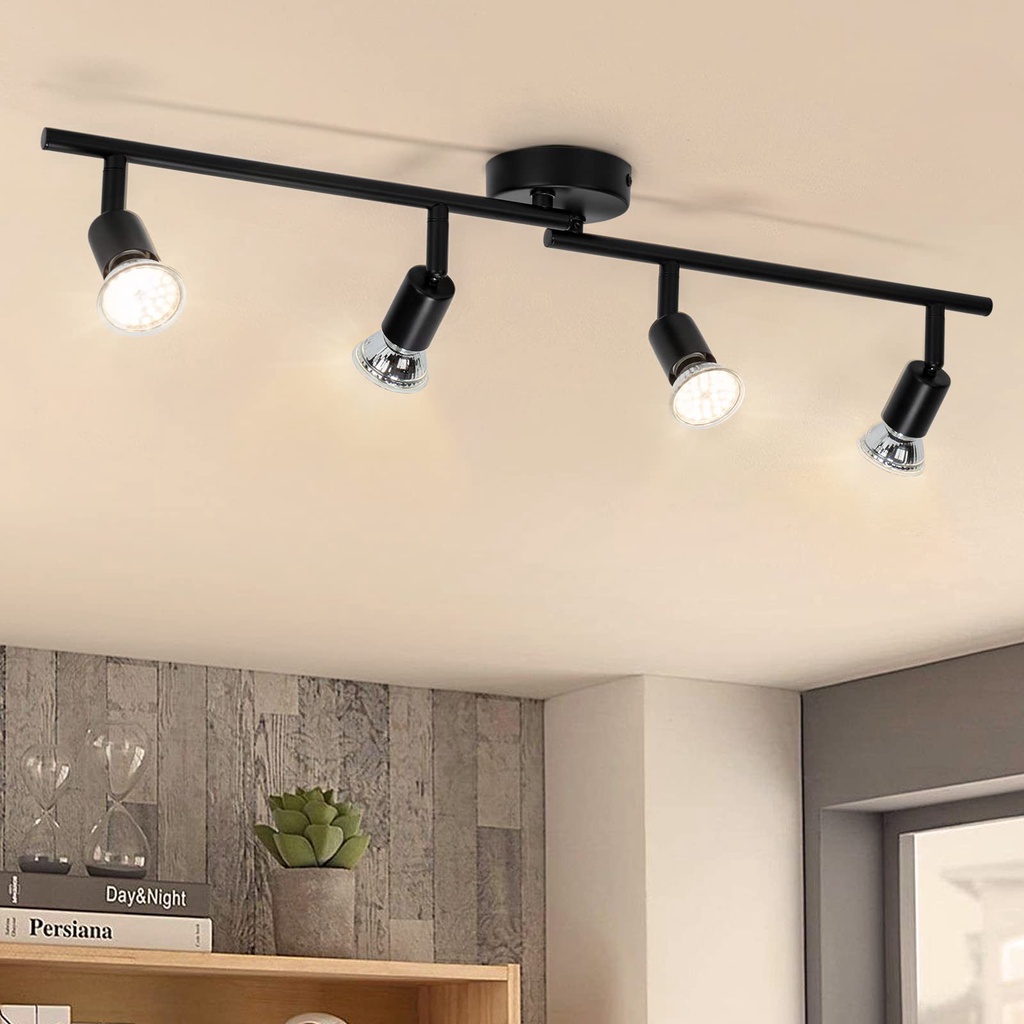 DINGLILIGHTING Way Rotatable LED Ceiling Light, Chrome Finish Ceiling ...