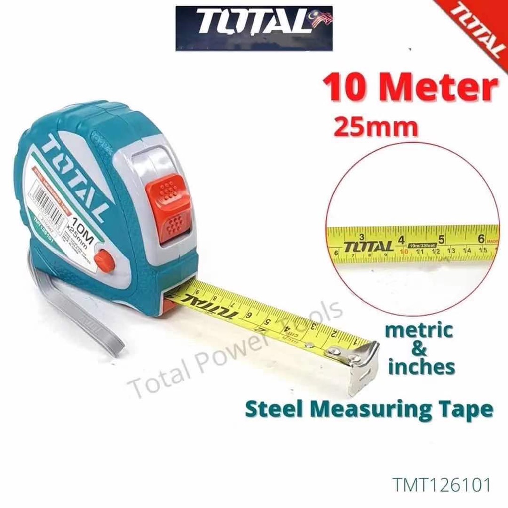 Total Tools accurate measurement Steel tape measure Measuring Tape 10M ...