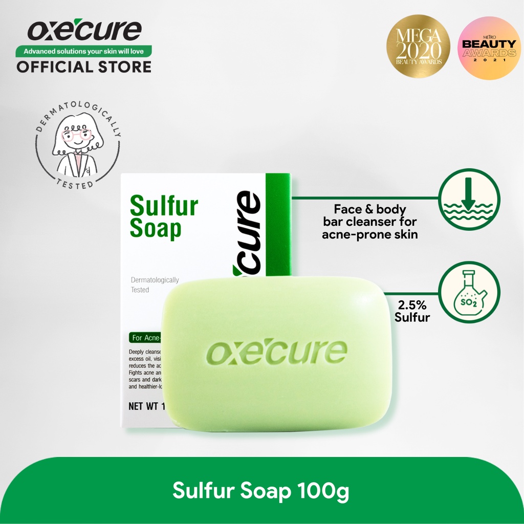 OXECURE Sulfur Soap 100g (Cleanser to fight pimples, white/blackheads ...