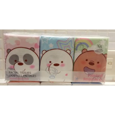 MINISO WE Bare Bears Collection 4.0 fragrance-free facial tissues with ...