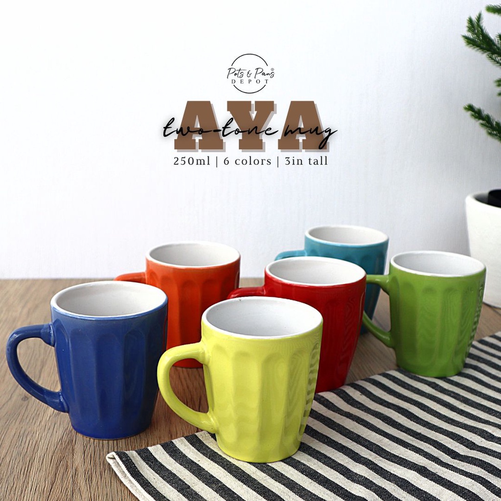Aya Two Tone Coffee Mugs 250ml | Shopee Philippines