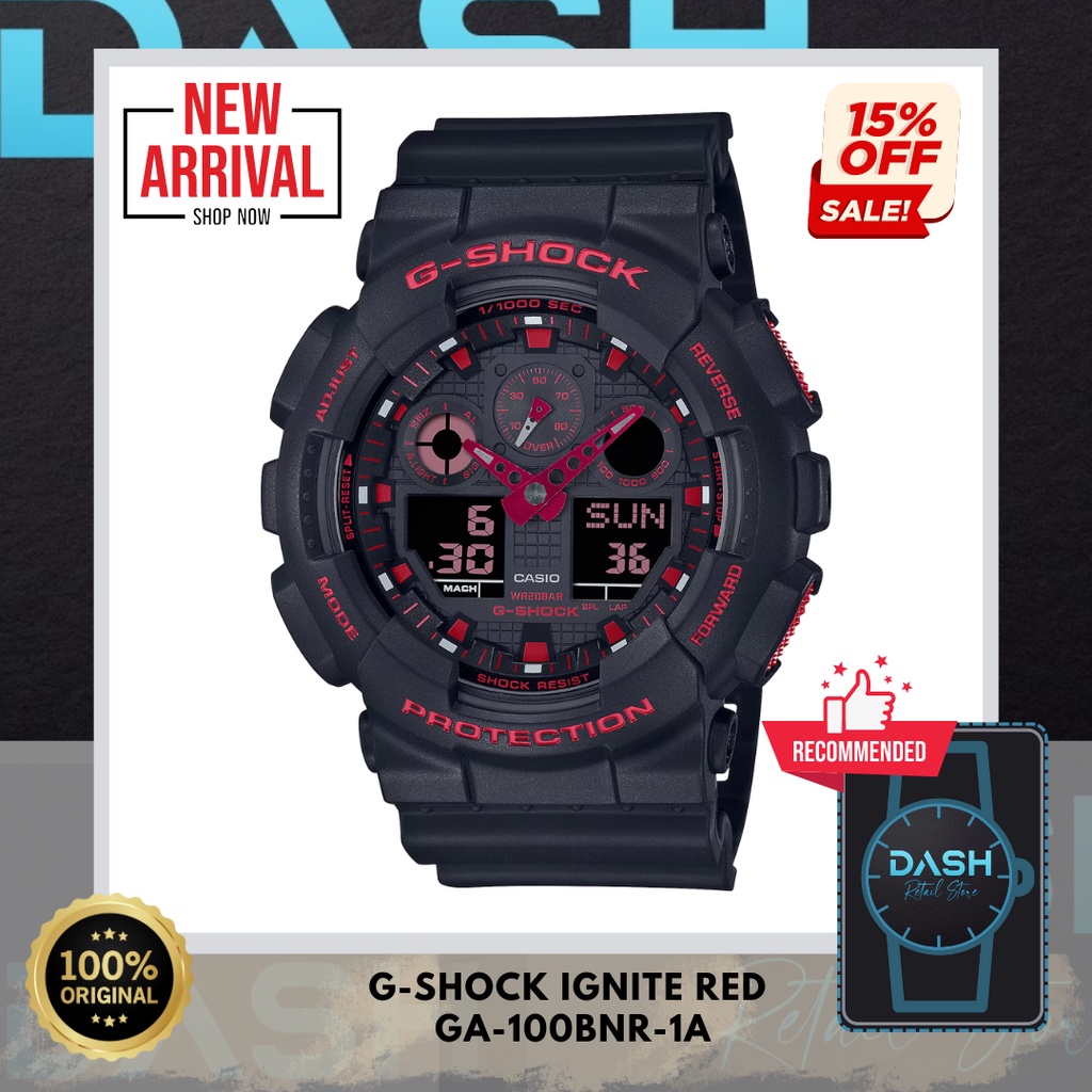 100% original & legit G-Shock GA-100BNR-1A / GA100BNR-1A - Ignite Red series GA-100BNR-1ADR ...