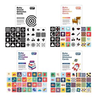 Montessori Early Education Baby Visual Stimulation Cards Black White ...