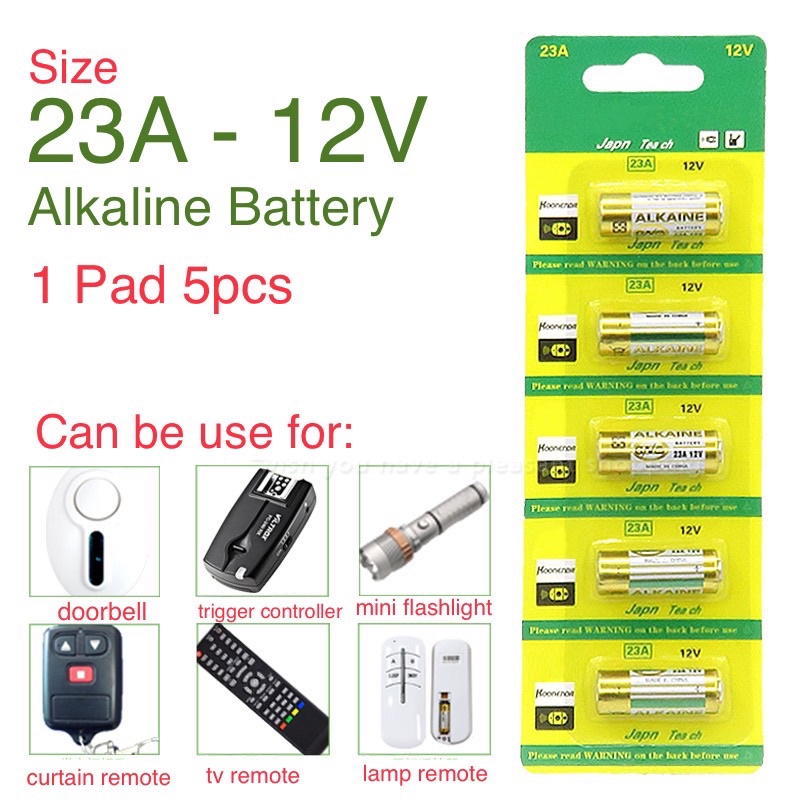 12V Battery 23A Alkaline Battery for Doorbell Remote Toys Electronic ...