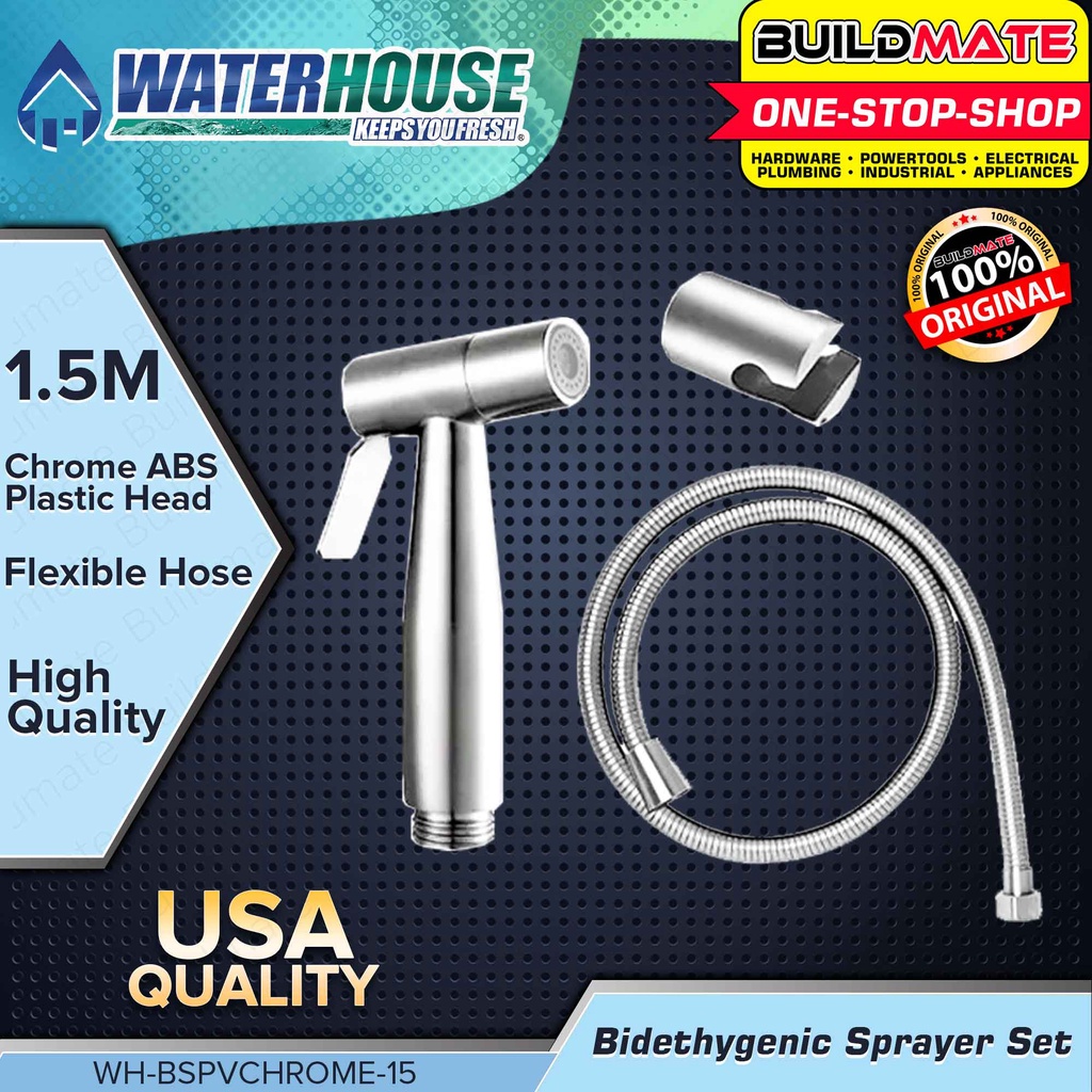 BUILDMATE Waterhouse Chrome PVC Bidet Sprayer W/ High Tension Flexible ...