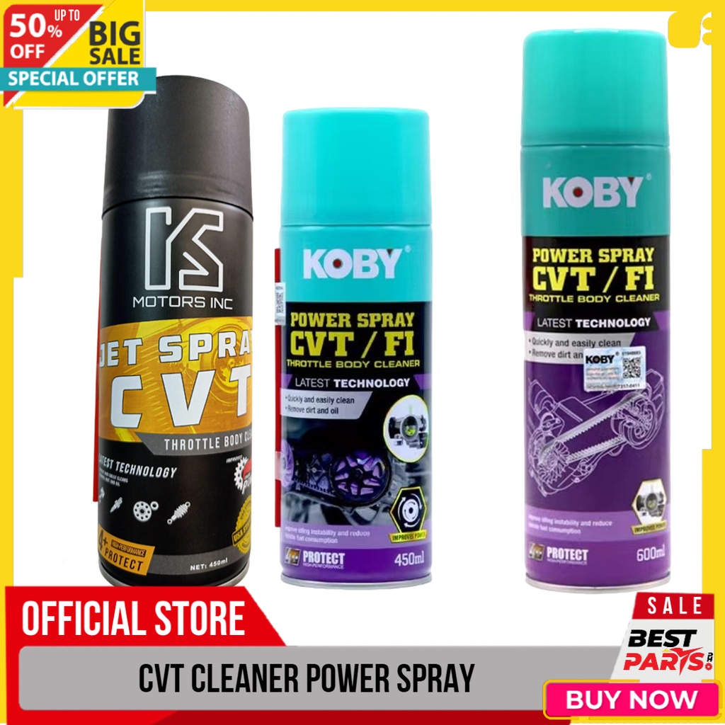 KOBY CVT CLEANER Power Spray / FI Throttle Body Cleaner 450ml/600ml ...