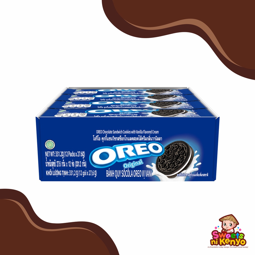 Oreo Original Chocolate Sandwich Cookies With Vanilla Flavored Cream 27.6g x 12 Packs | Shopee ...