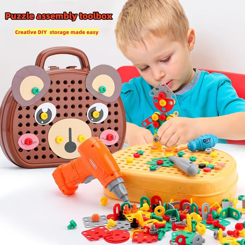 Kids Screwdriver Set Toy Electric Drill Toy Screw Assembly Disassembly ...