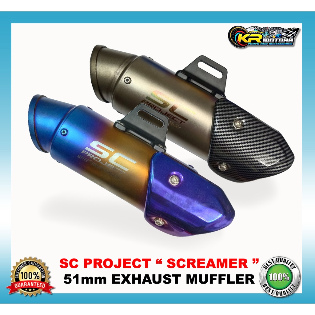 SC Project Screamer Exhaust Muffler Pipe 51mm Cannister Universal for ...