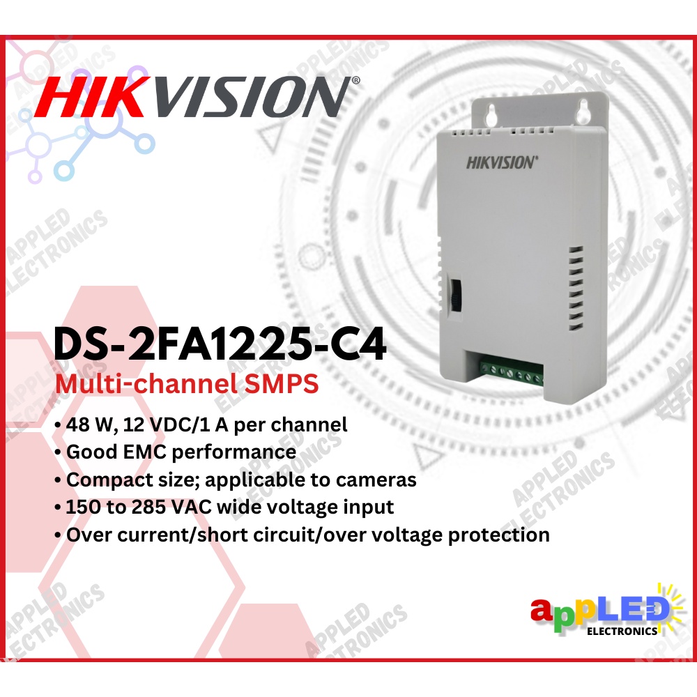 Hikvision DS-2FA1225-C4 4 Channel 12V CCTV Power Supply | Shopee Philippines