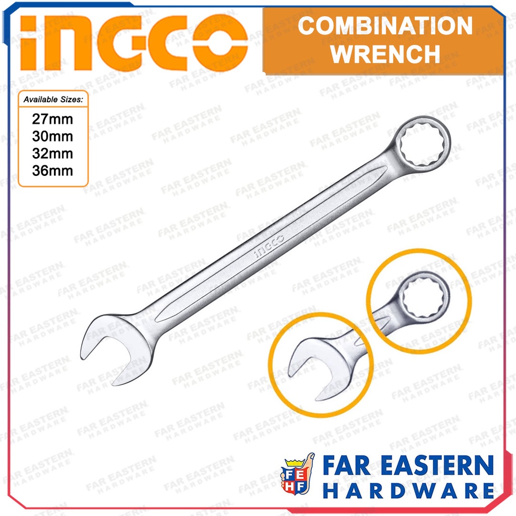 INGCO Combination Wrench Spanner Open Close 27mm 30mm 32mm 36mm INHT ...