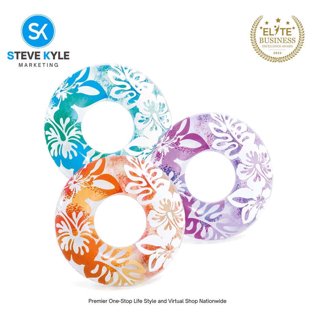 36 Inches Clear Tropical Color Inflatable Pool Swim Tubes | Shopee ...