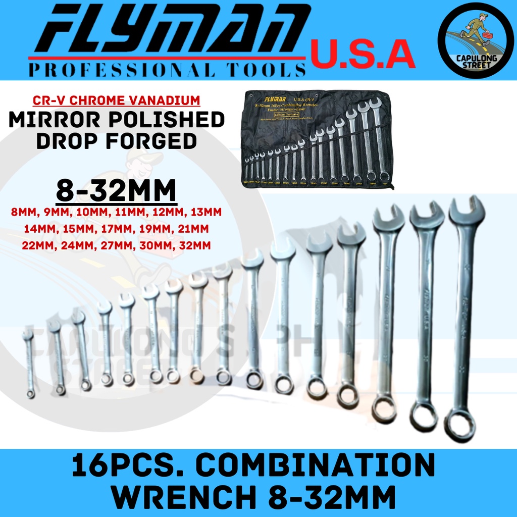 Capulong Street Flyman Combination Wrench Set with Variations Chrome ...