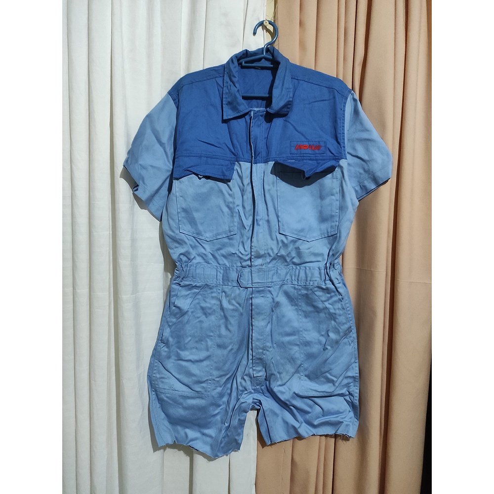 Preloved Haichi Blue One-piece Short Overall Uniform | Has sign of use ...
