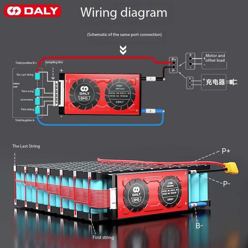 Daly BMS for Lifepo4 20s 60v compatible w/ 32650 3.2v solar battery - UniTop