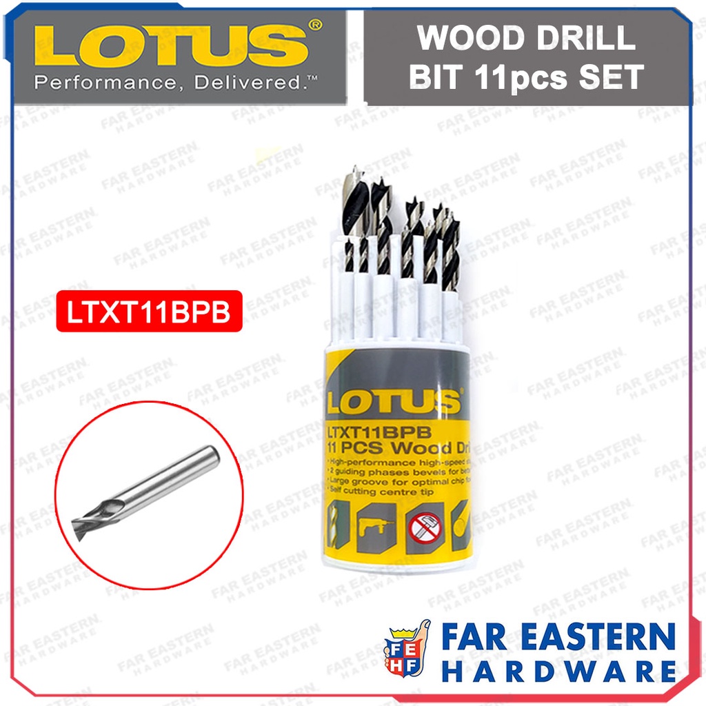 LOTUS Drill Bit for Wood 11pcs Set LTXT11BPB LTAC | Shopee Philippines