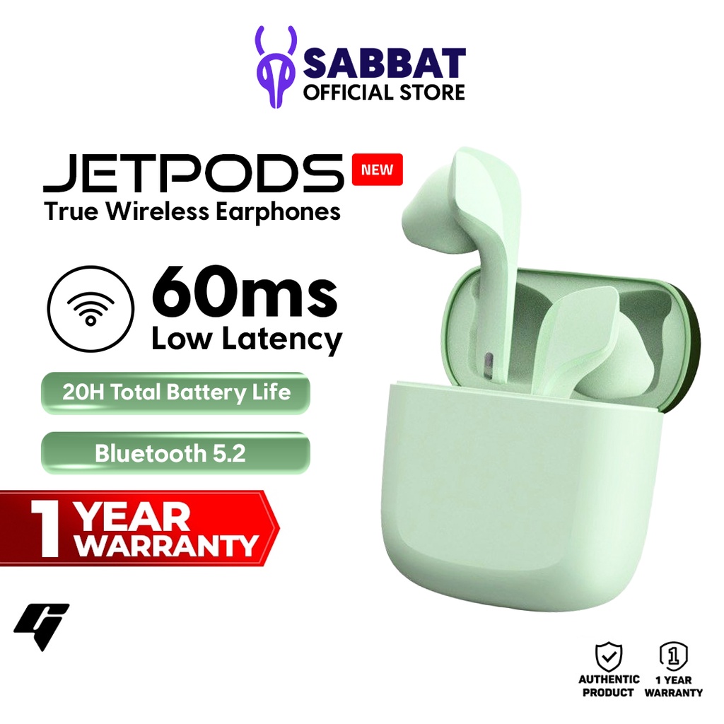 Sabbat Jetpods True Wireless Bluetooth Earphones 60ms Low Latency ...