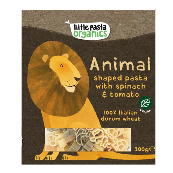 Little Pasta Organics ANIMAL Shaped Pasta with Spinach & Tomato 300g ...