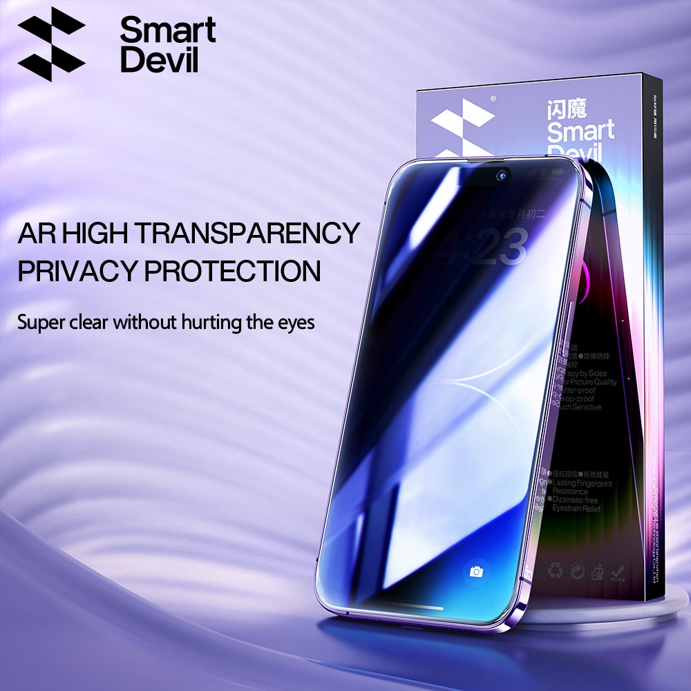 SmartDevil Privacy Tempered Glass/Screen Protector For iPhone14 Pro Max/14 Pro/13 Pro Anti ...