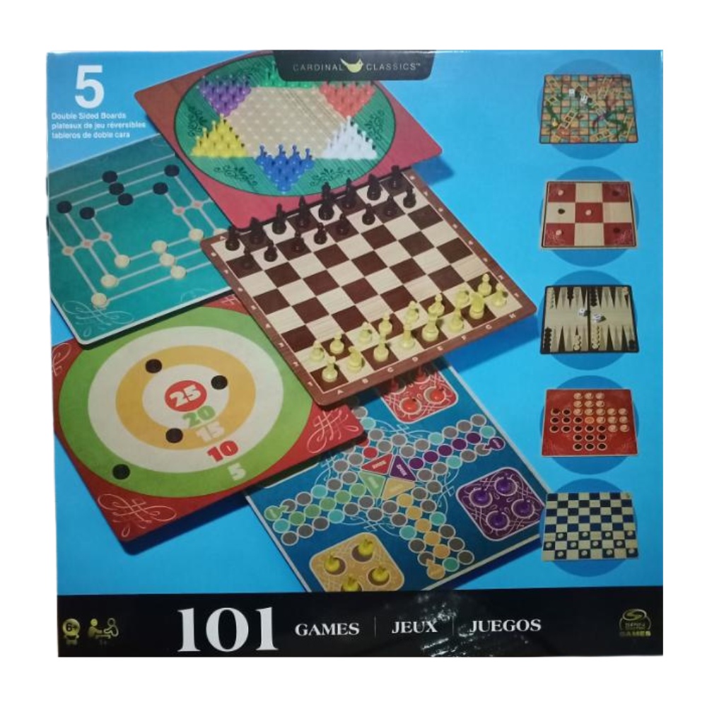 Cardinal Classics 101 Games Double Sided Boards for Kids and Adults ...