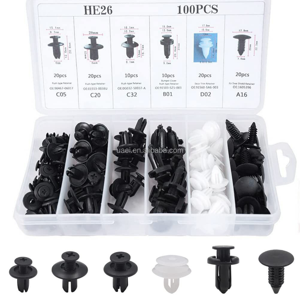 Car Plastic Rivets Fasteners Push Retainer Kit Most Popular Sizes Auto ...