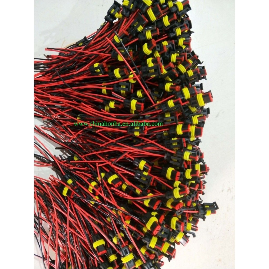 2 Pin Way Sealed Waterproof Electrical Wire Connector Plug Set auto ...