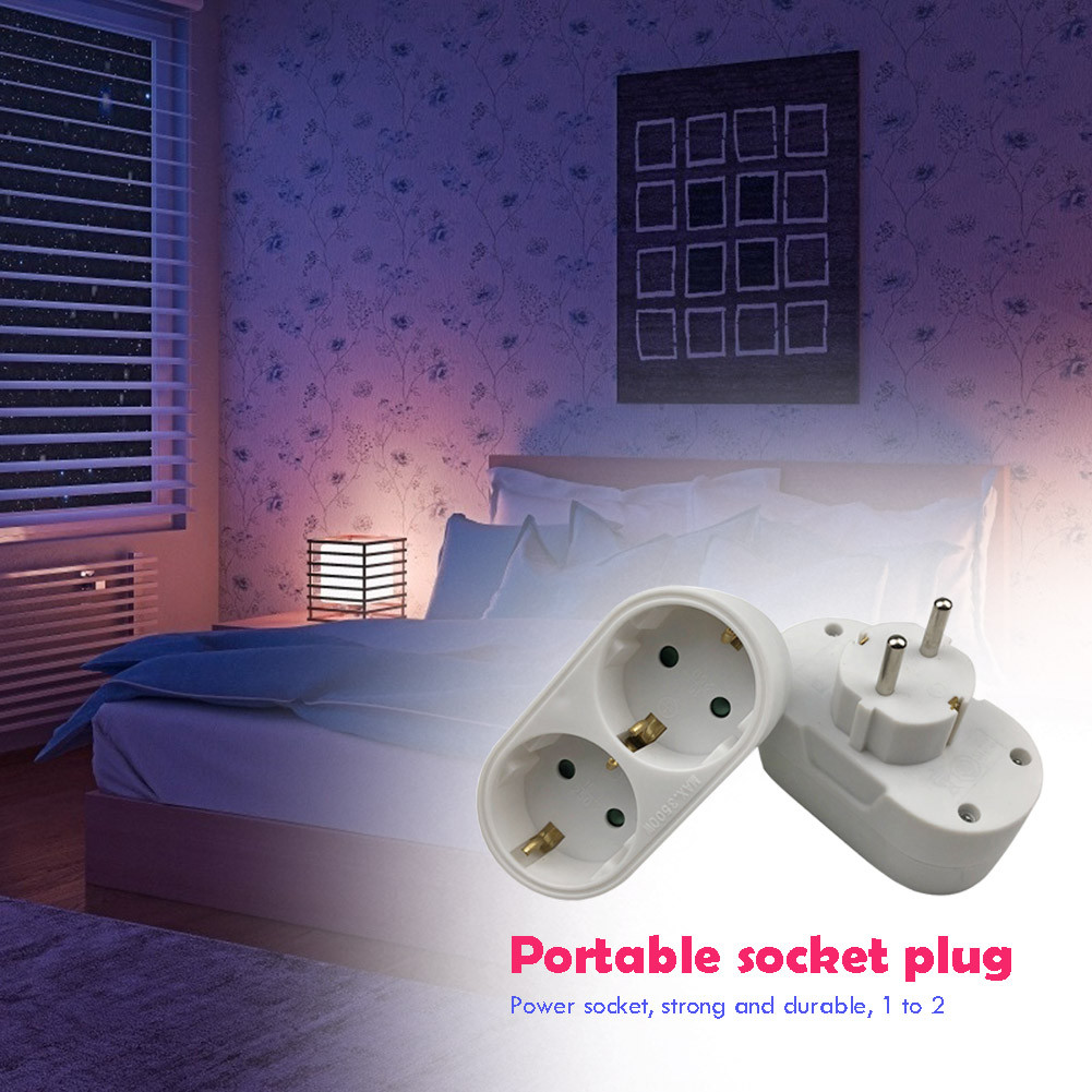 AC 250V 16A Wall Charger Adapter EU Plug 1 to 2 Socket Adapter ...