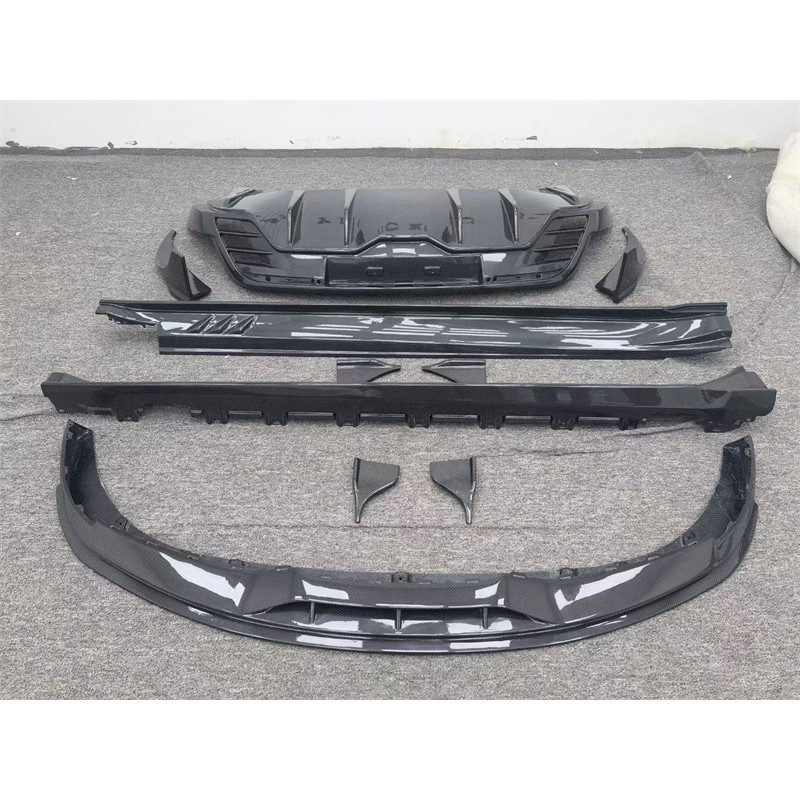 P style carbon fiber front lip rear diffuser side skirt mirror cover ...
