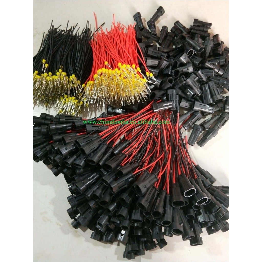 2 Pin Way Sealed Waterproof Electrical Wire Connector Plug Set auto ...