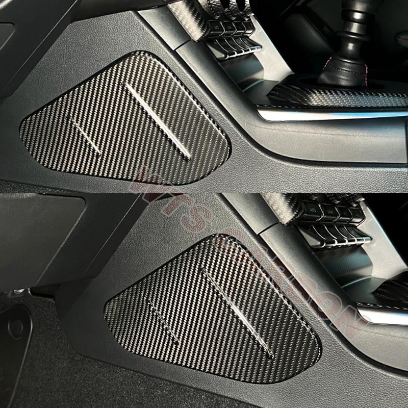 Real Carbon Fiber Interior Car Center Console Side Seat Knee Pads Panel ...