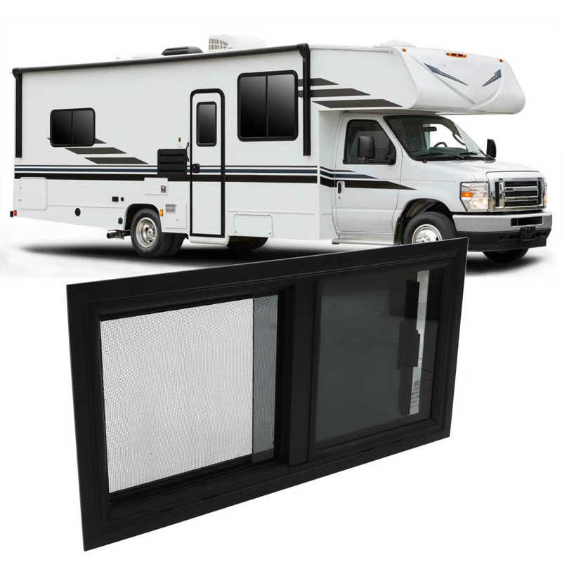 RV Window Horizontal Vertical Slid with Privacy Screen Insect Nets for ...