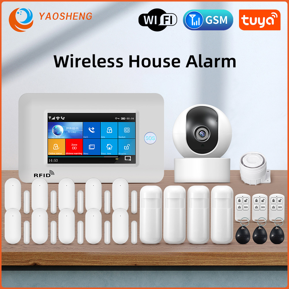 TUYA WIFI GSM Wireless Burglar Home Security Alarm System Smart life ...