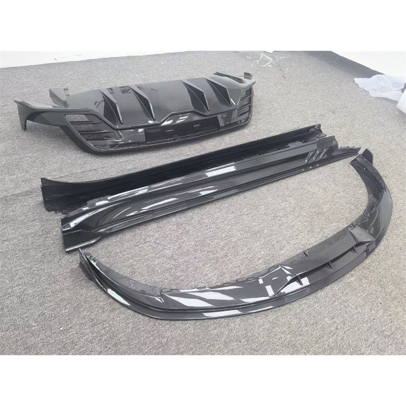 P style carbon fiber front lip rear diffuser side skirt mirror cover ...