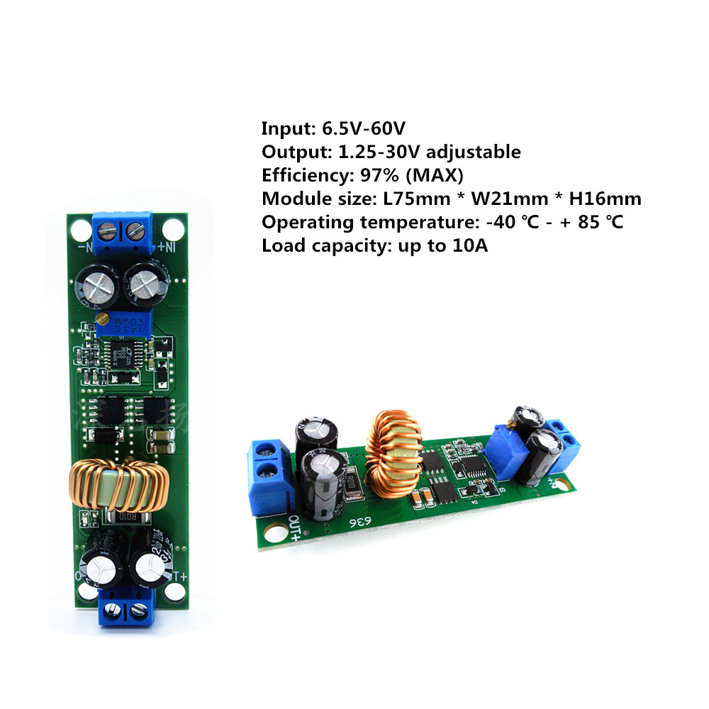 DC-DC 60V Synchronous Rectification Adjustable Step-Down Module Adjustable 10A Regulator Buck C ...