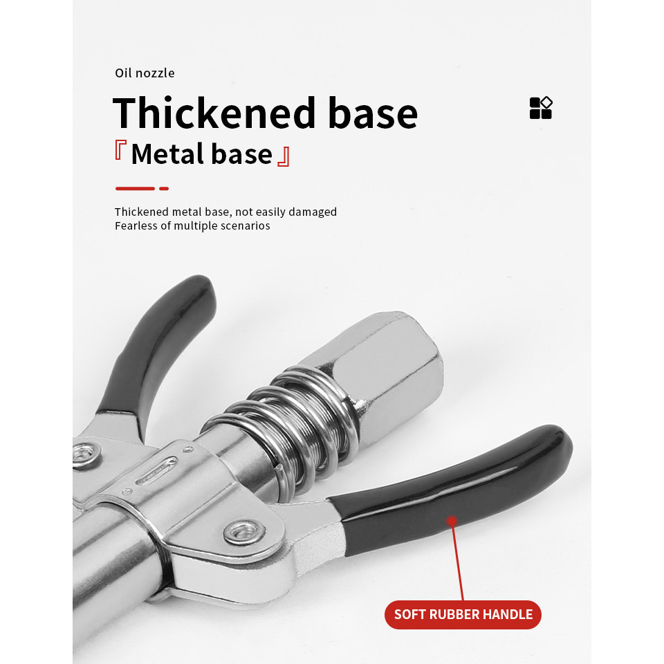 10000 PSI Grease Gun Coupler Nozzle Oiling Double Handle Injection ...