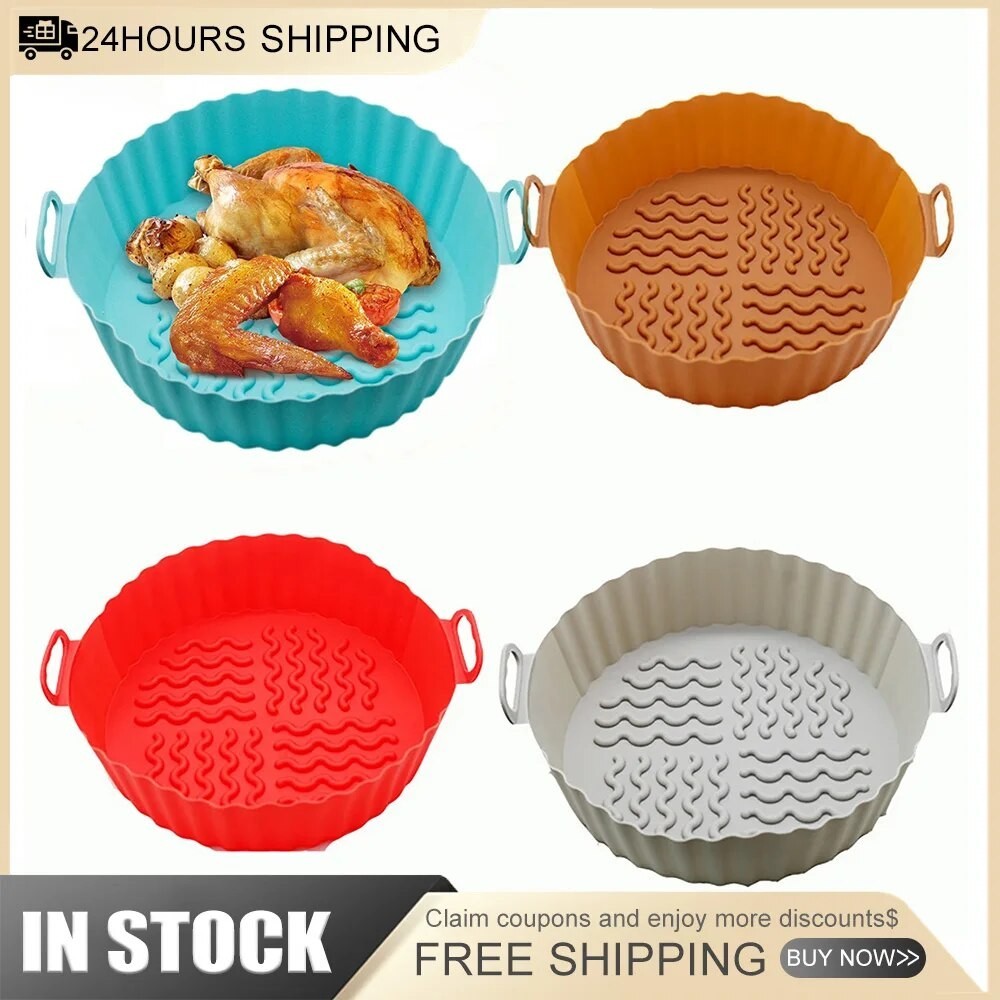 Silicone Air Fryers Oven Baking Tray Pizza Fried Chicken Airfryer ...