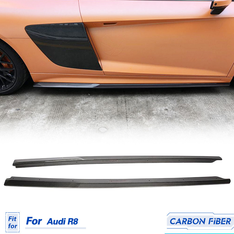 Car Side Skirts Extensions Carbon Fiber for Audi R8 Coupe Convertible 2 ...