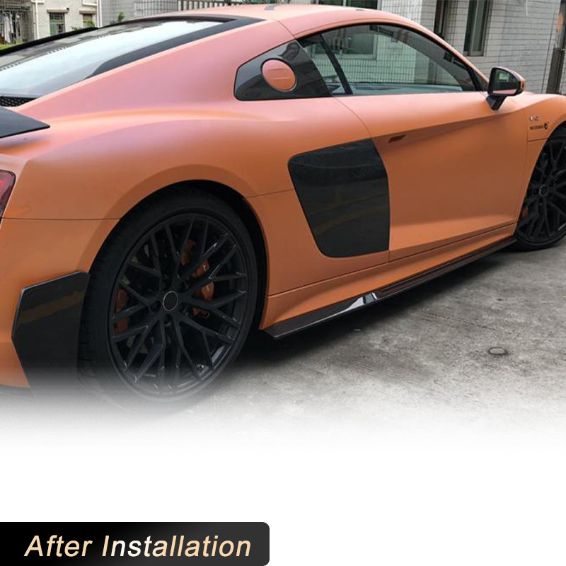 Car Side Skirts Extensions Carbon Fiber for Audi R8 Coupe Convertible 2 ...
